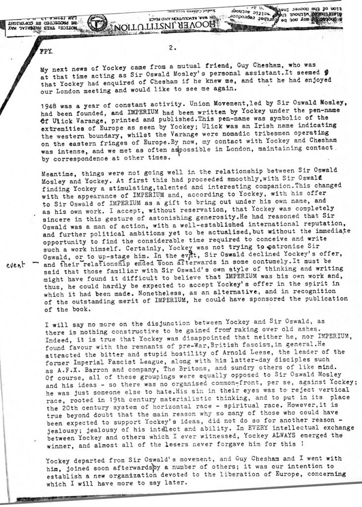 Francis Parker Yockey: A Remembrance of the Author - The Library of ...