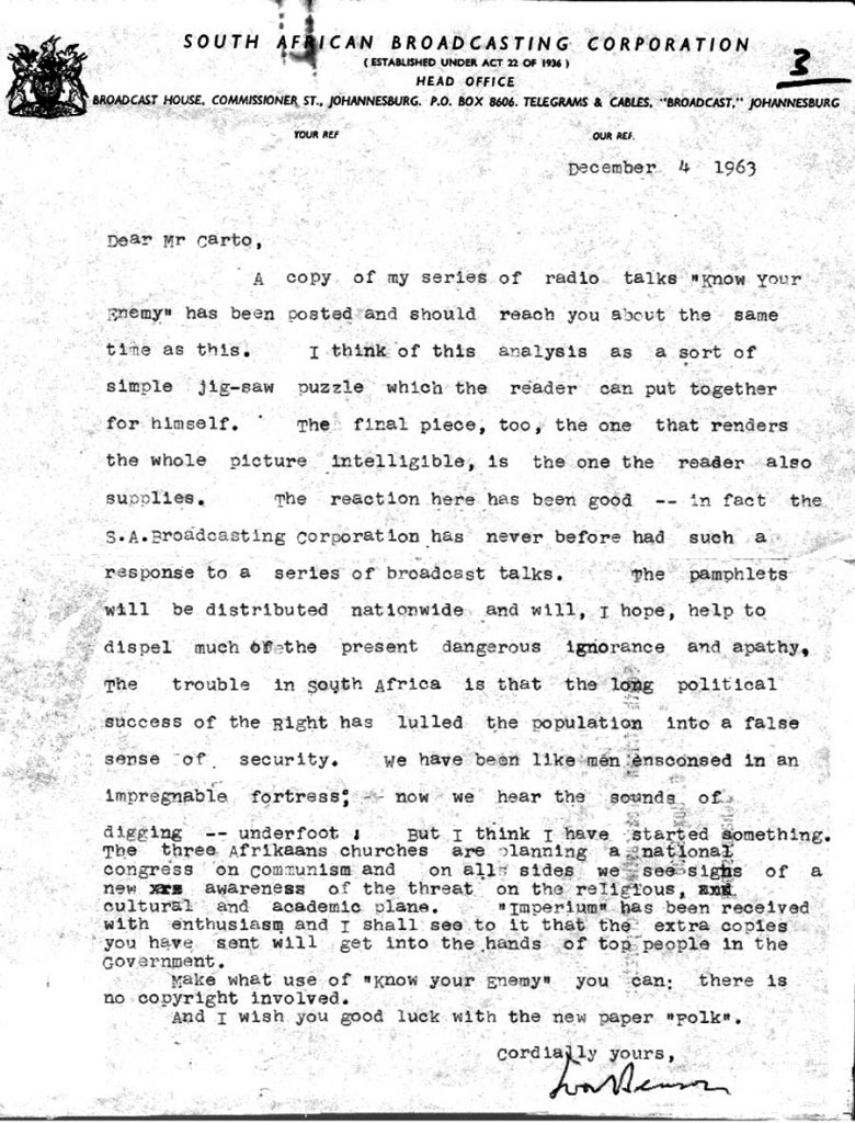 Ivor Benson - The Library of Willis A. Carto