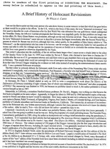A Brief History of Holocaust Revisionism - The Library of Willis A. Carto