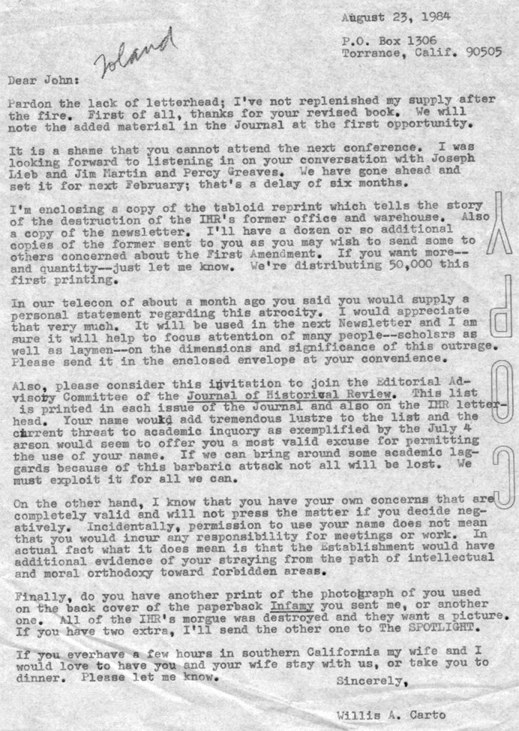 John Toland - The Library of Willis A. Carto