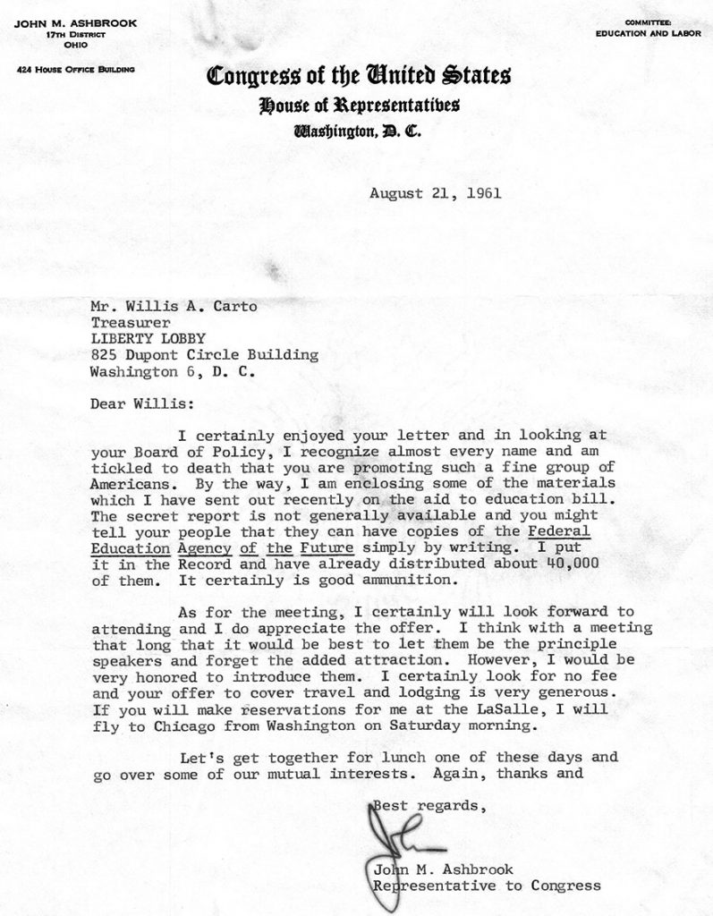 John M. Ashbrook - The Library of Willis A. Carto